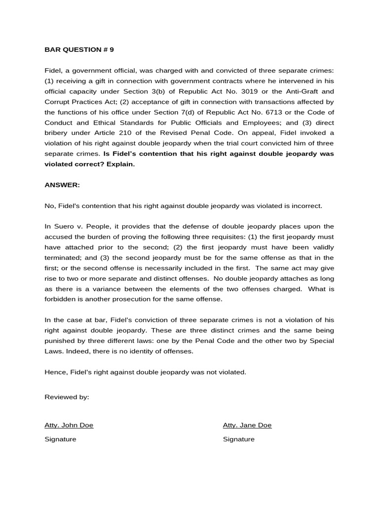 Bar Q Submission Format PIL | PDF