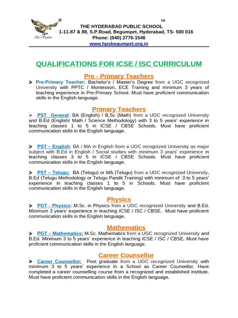 Qualifications For Teaching Non Teaching Positions | PDF | Academic ...