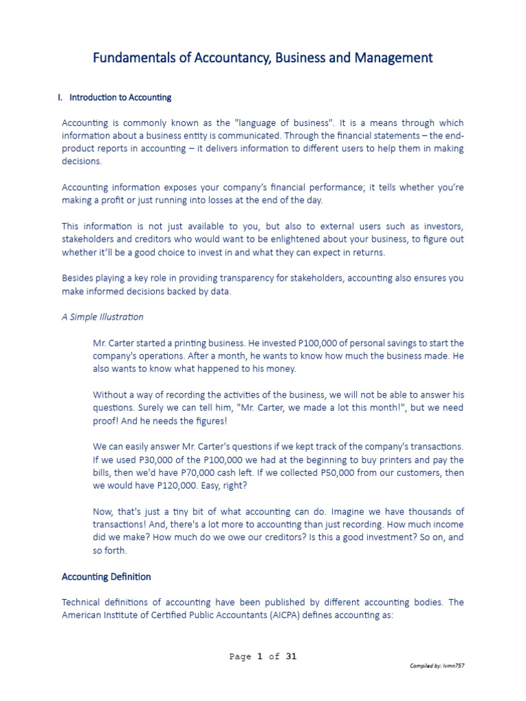 FABM 1 Module 1 | PDF