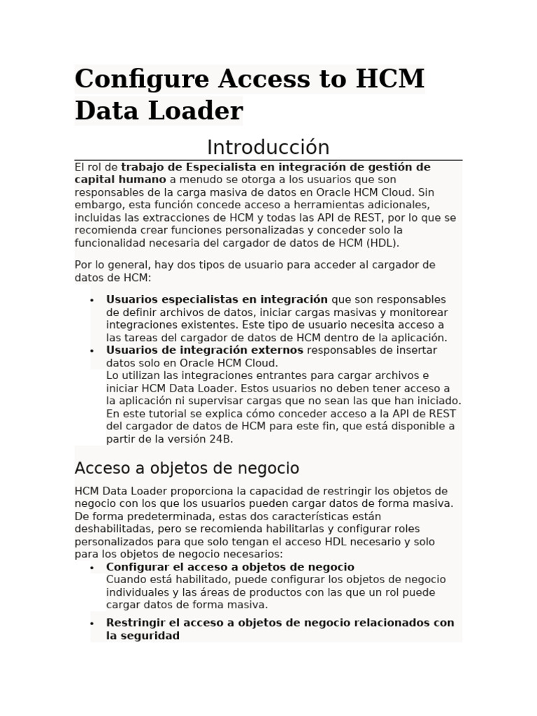 Configure Access To HCM Data Loader | PDF | Computing | Computer Security