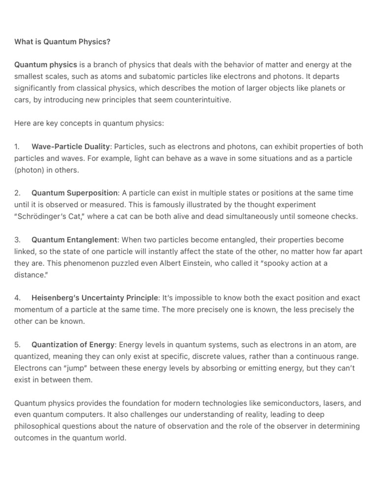 What Is Quantum Physics? | PDF