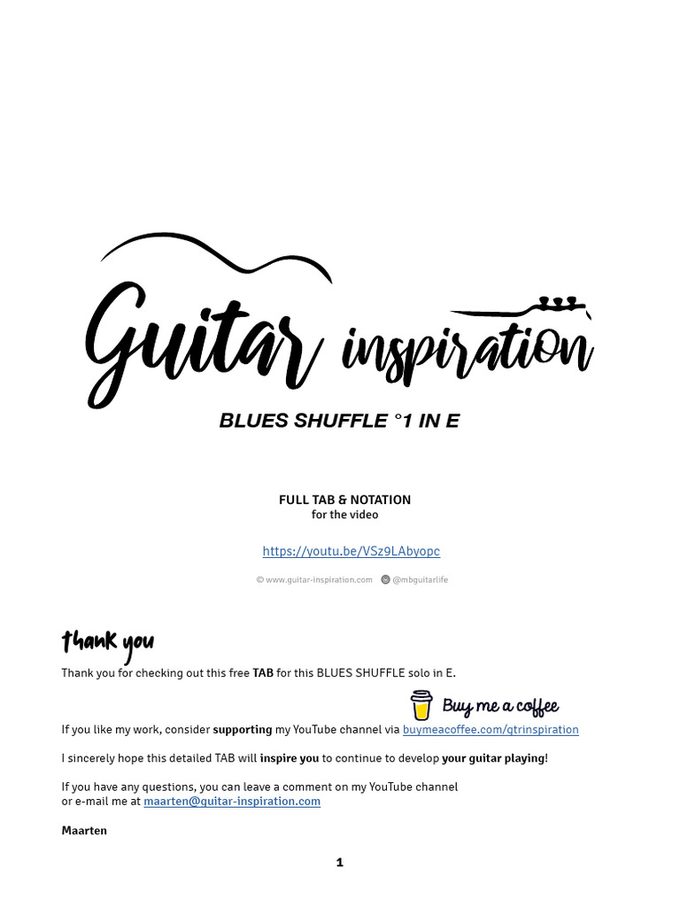 Guitar_Inspiration_-_Blues_Shuffle_1_in_E | PDF