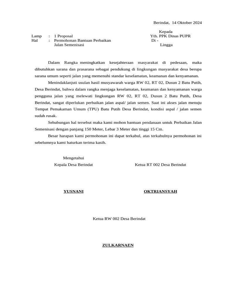 Proposal Batu Putih | PDF