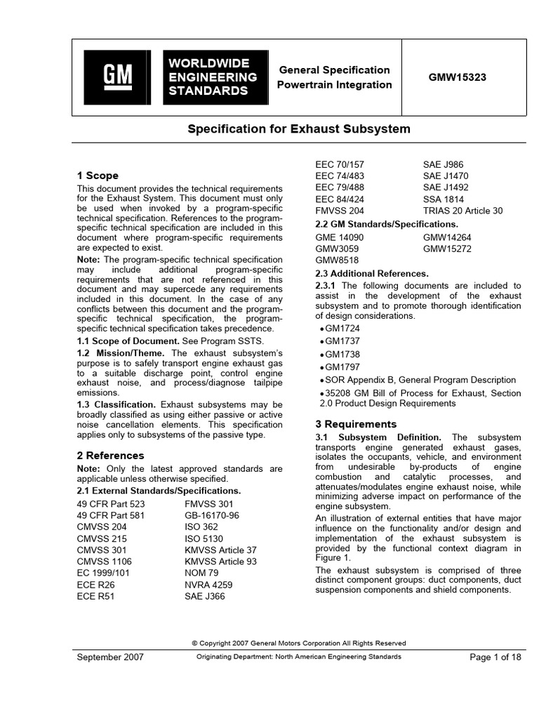 GMW 15323-07 ДЕЙСТВУЕТ | PDF