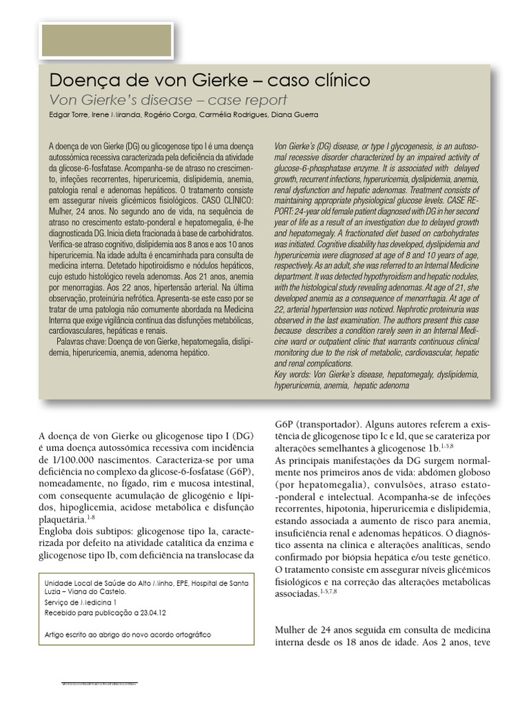 Caso Clinico Von Gierke | PDF