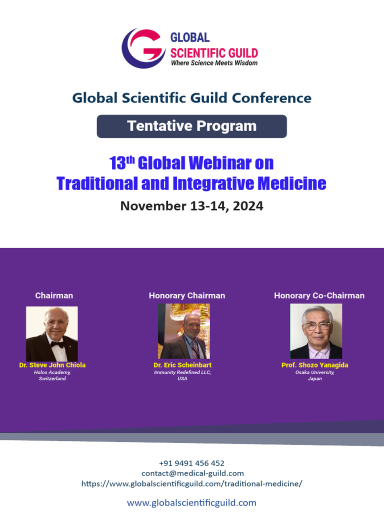 Program 13th Global Webinar on Traditional and Integrative Medicine | PDF
