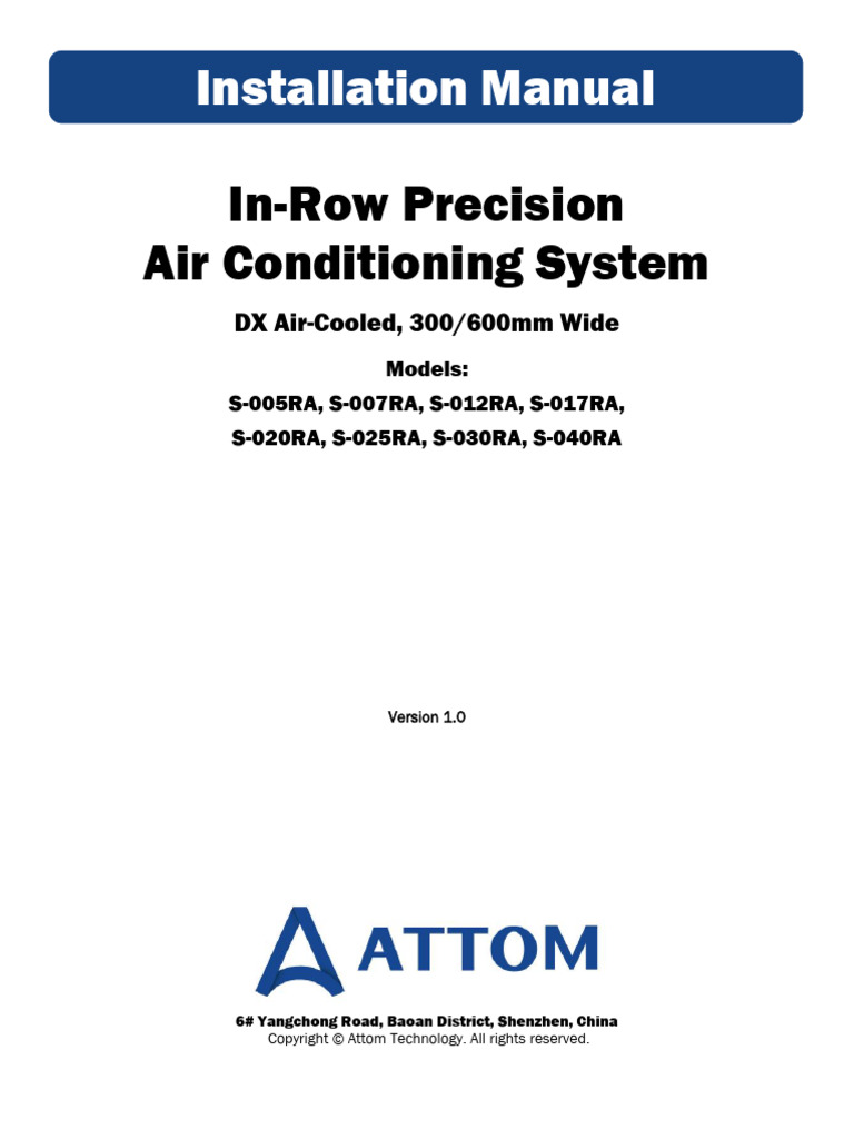 InRow Installation Manual Rev1.0 | PDF