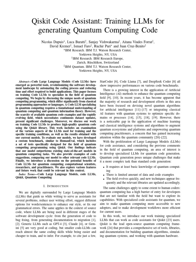 IEEE LLM-Aided-Design Quantum Code GenAI Paper | PDF