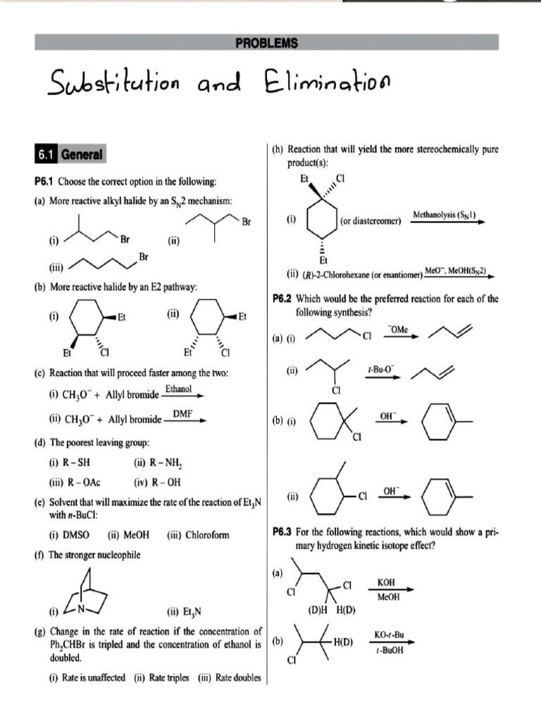 Substitution Vs Elimination PQ | PDF