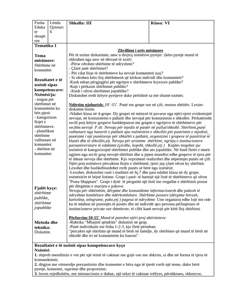 Ditar Qytetari | PDF