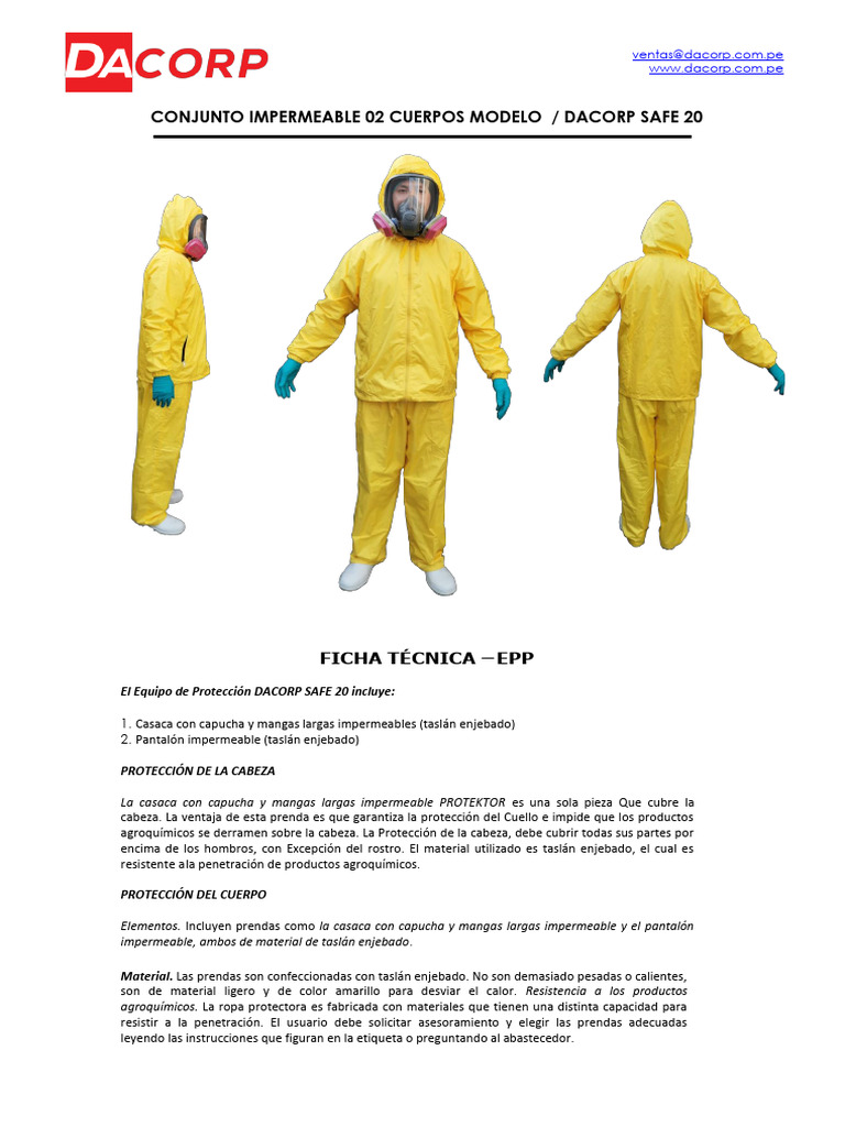 EPP DACORP SAFE 20: Guía de Uso y Cuidado | PDF | Home & Garden