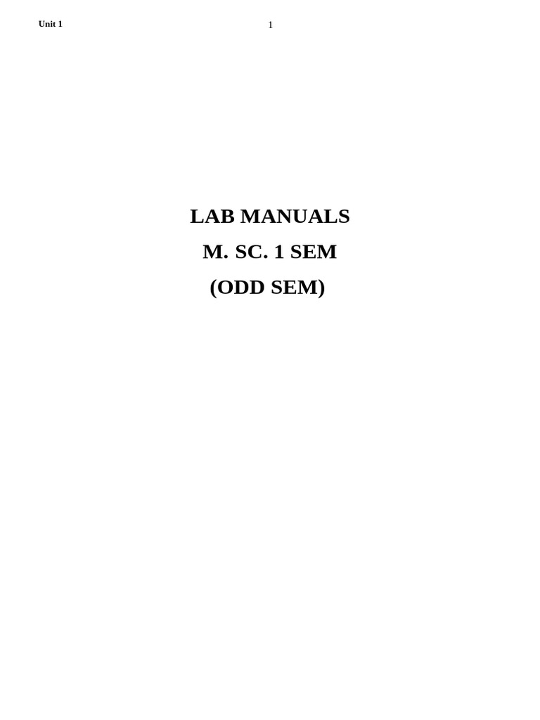 Lab Manuals of M.SC 1 Sem | PDF