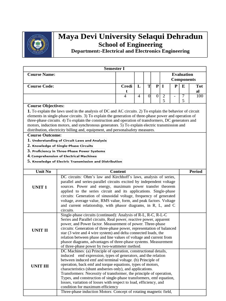 Electrical And Electronics Engineering Pdf