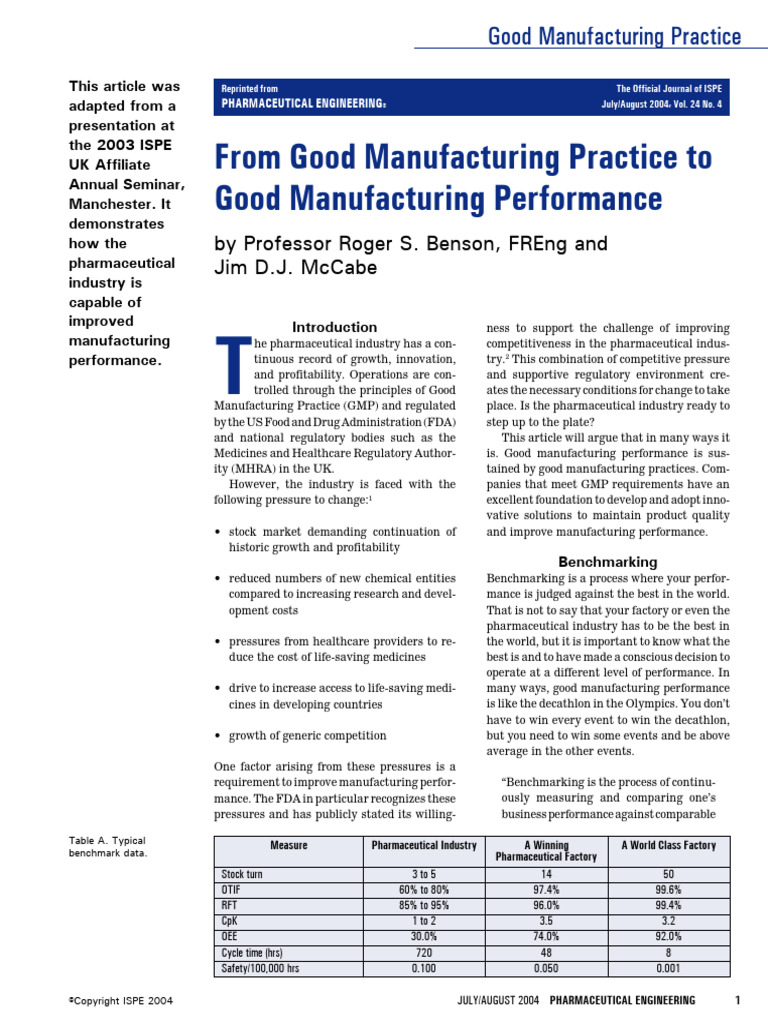 From Good Manufacturing Practice 1663755350 | PDF
