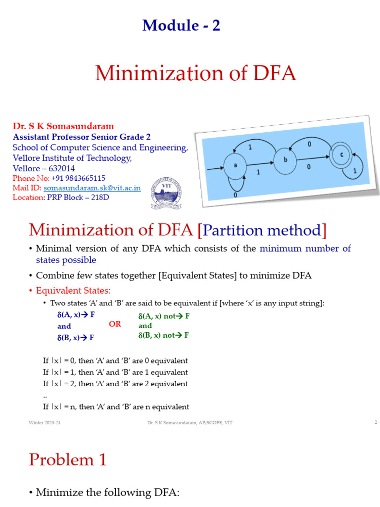 7-Minimization of DFA-03-02-2024 | PDF