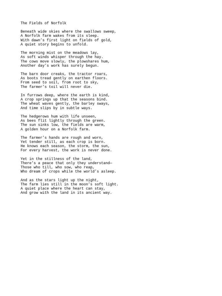 poem - Norfolk Farm | PDF