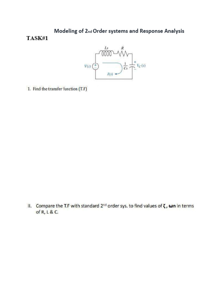 Modeling of 2nd Order Systems and Response Analysis | PDF