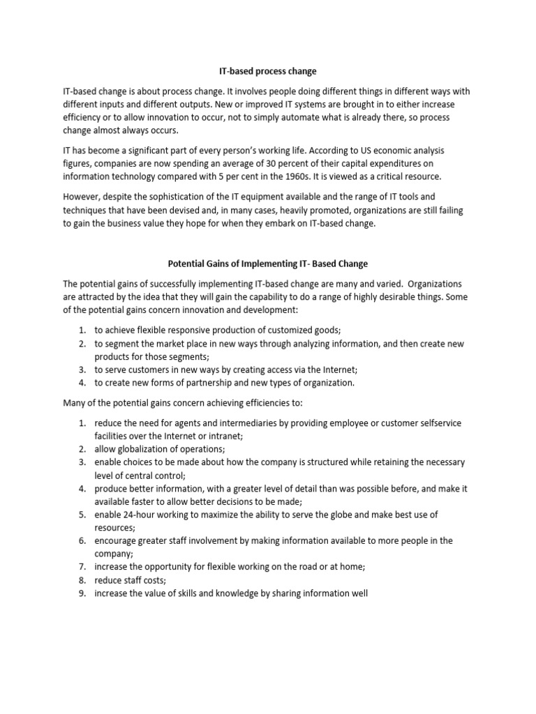 Ch7 IT BASED CHANGE | PDF