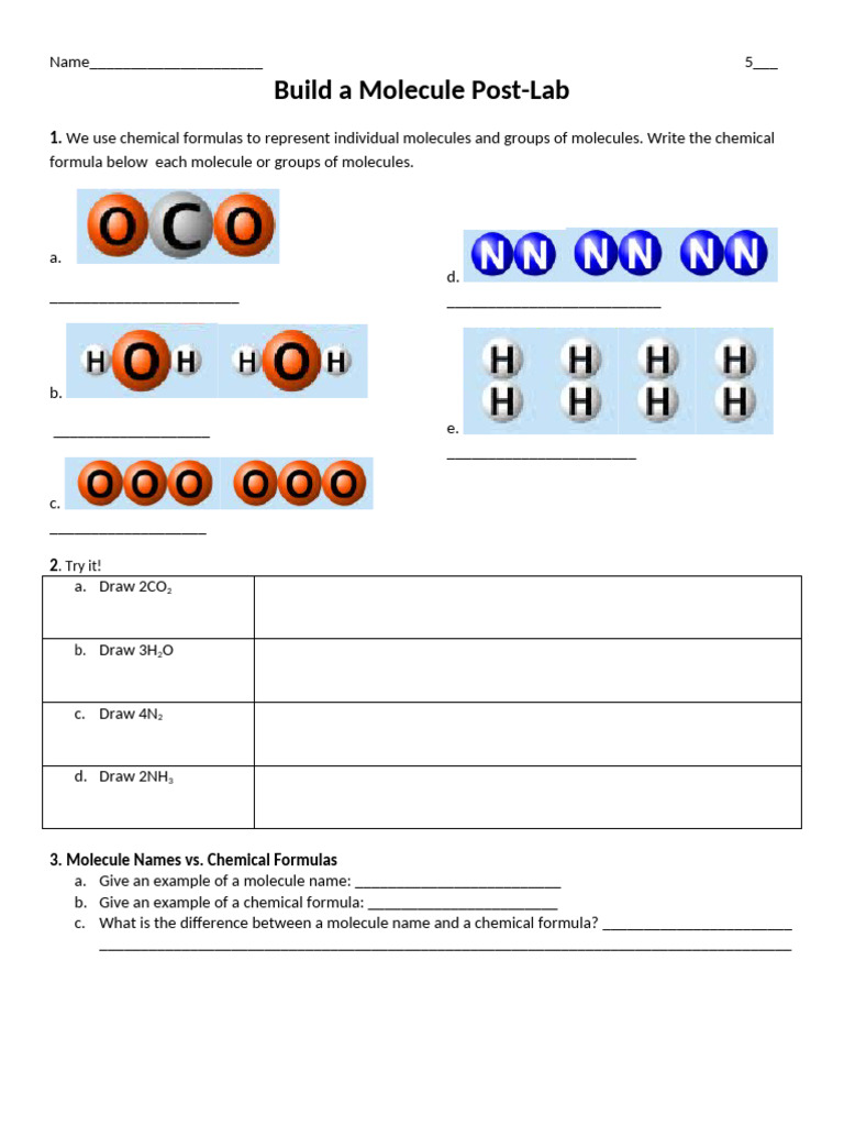 Build A Molecule Post Lab | PDF