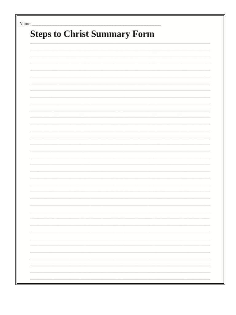 Steps To Christ Form | PDF