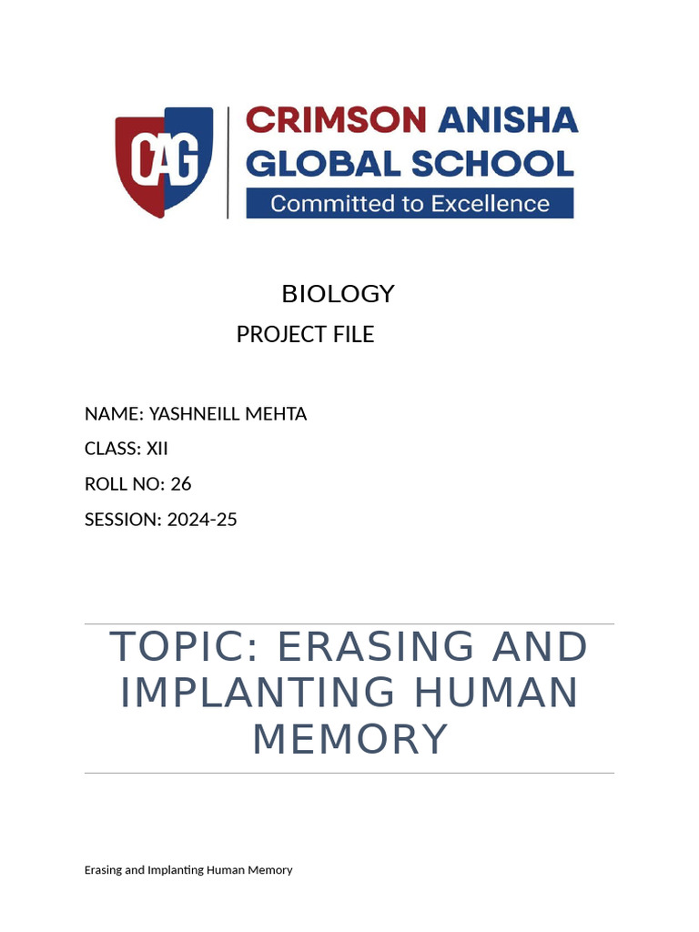 Erasing and Implanting Human Memory | PDF
