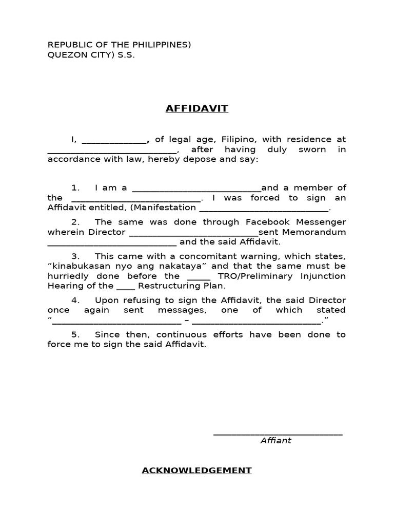 Affidavit of Truth | PDF