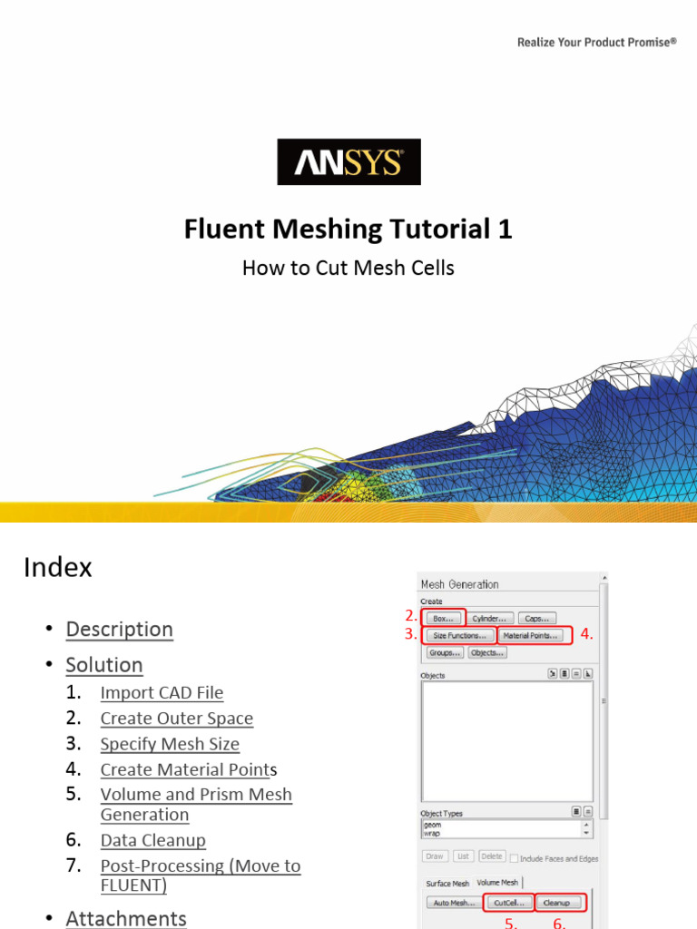 Fluent Meshing Tutorial 1: How To Cut Mesh Cells | PDF