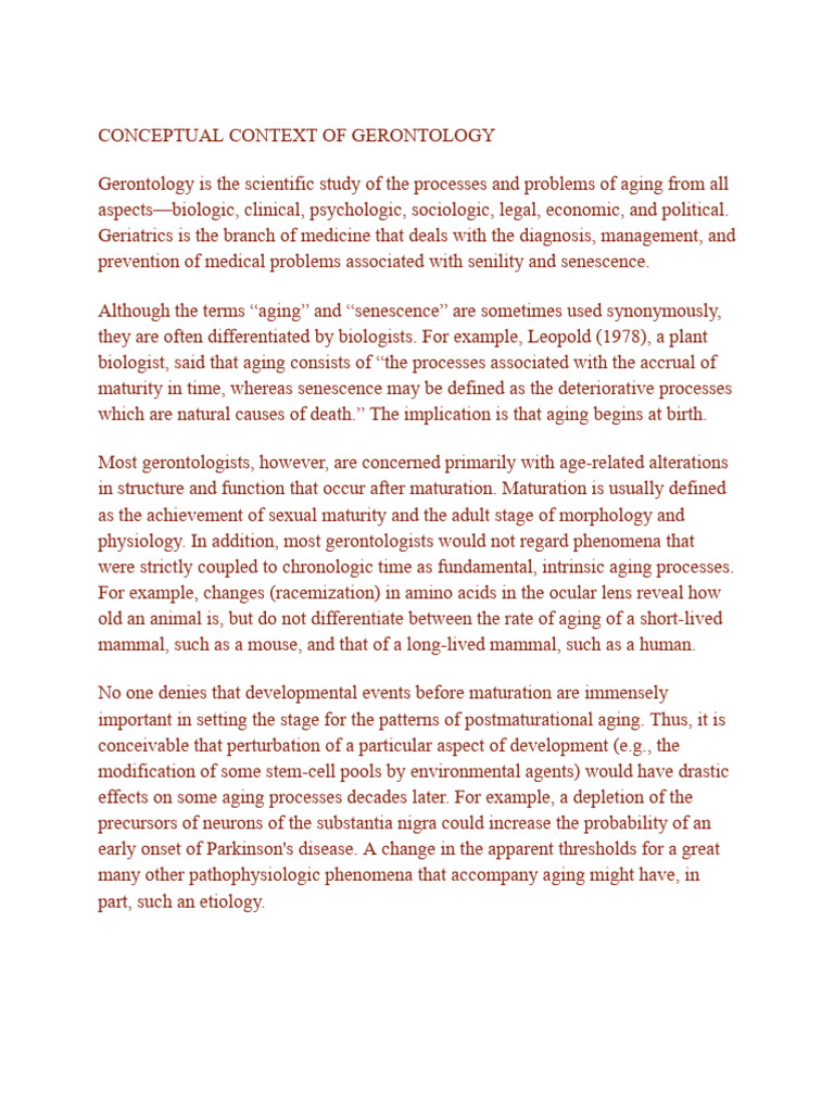 Gerontology | PDF