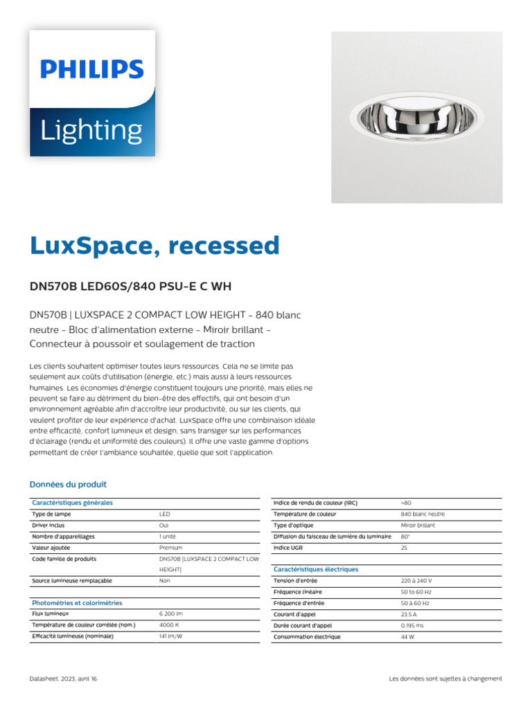 Spot LED 44W-6200Lm | PDF