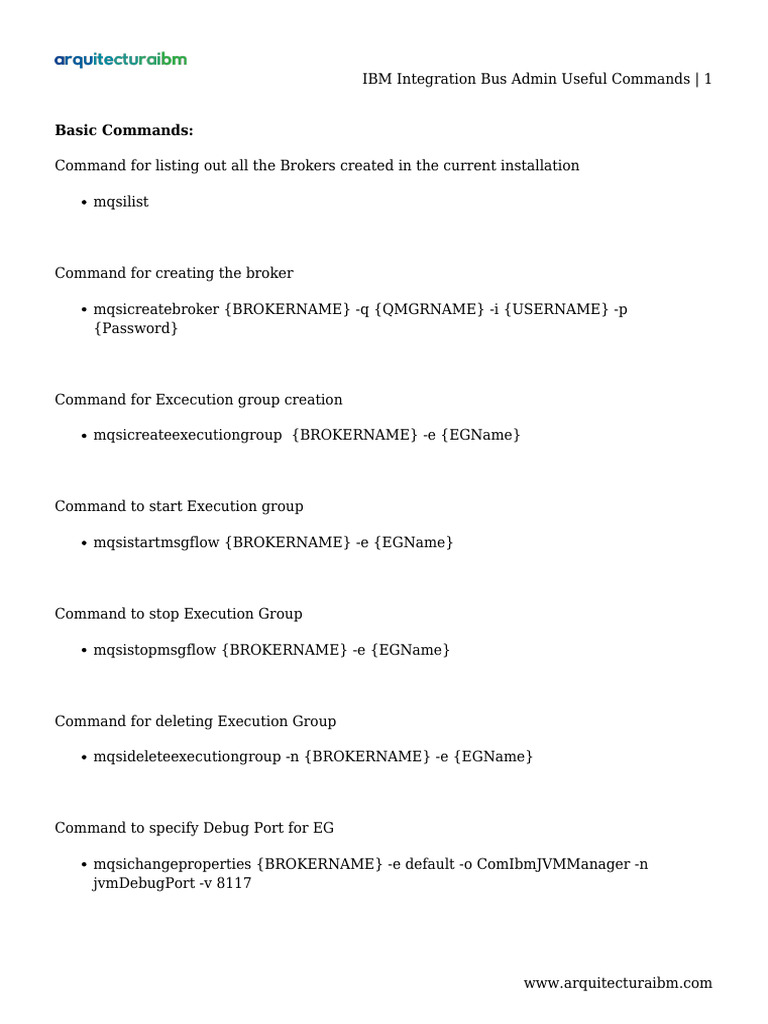 Essential IBM Integration Bus Commands | PDF | Computer Engineering ...