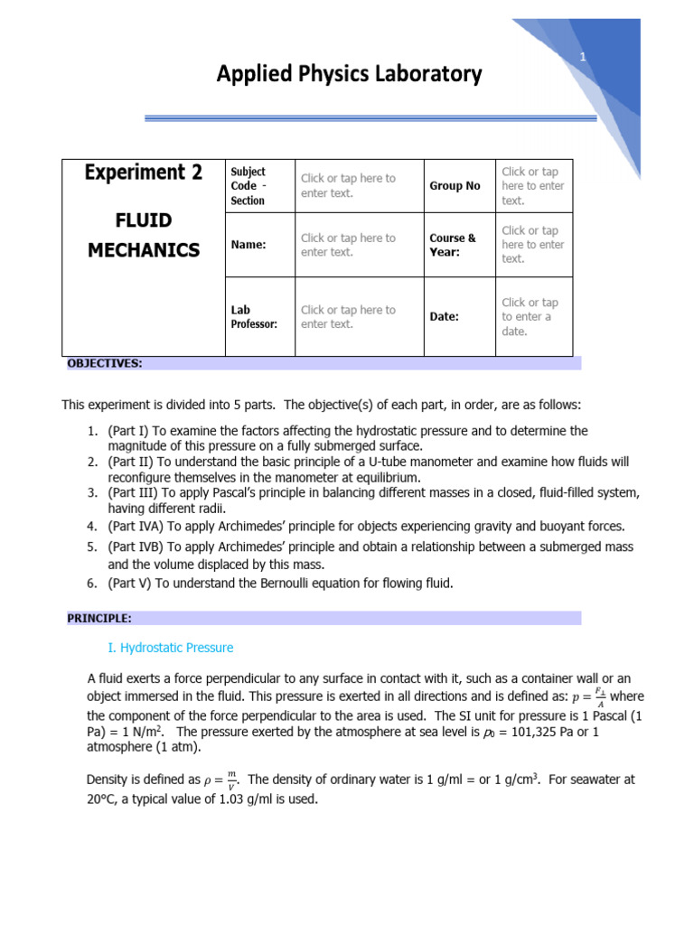Experiment 2 Fluid Mechanics | PDF