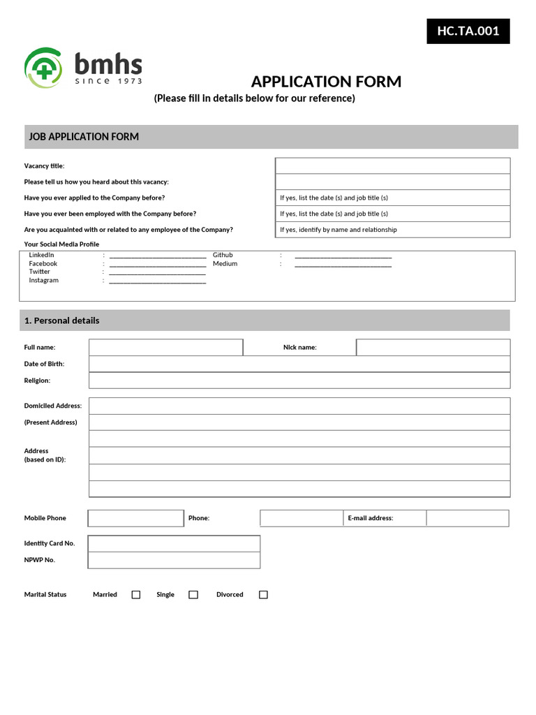 Application Form | PDF