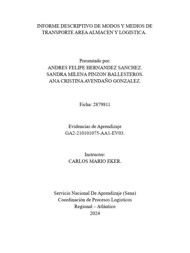 Informe Descriptivo GA2-210101075-AA1-EV03 | PDF