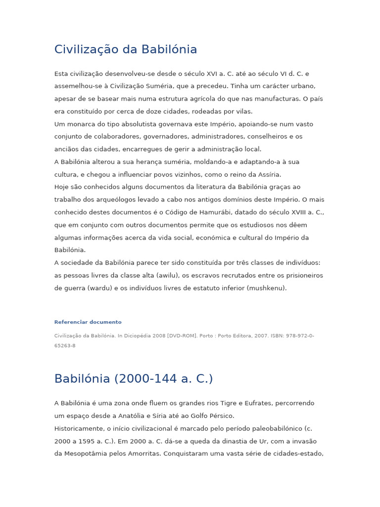 Civilização Da Babilónia | PDF