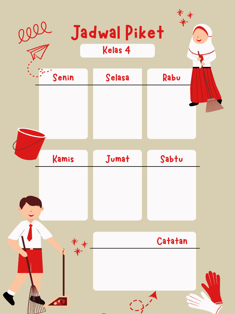 Jadwal Piket Kelas 4 | PDF