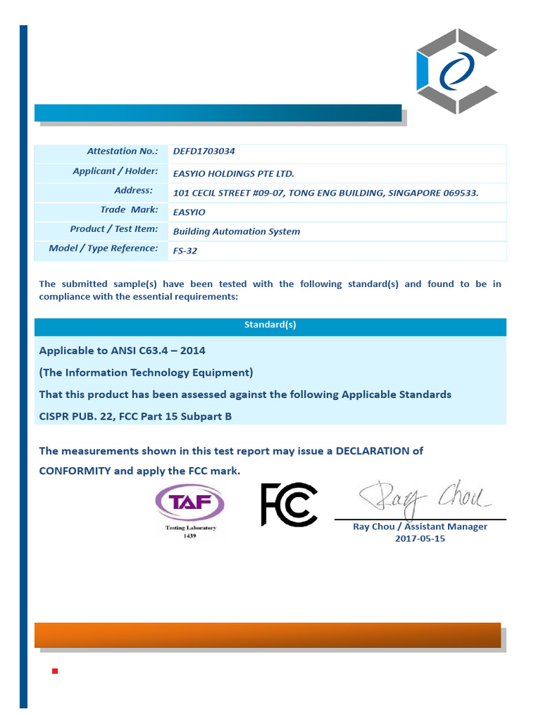 Easyio Fs32 FCC | PDF