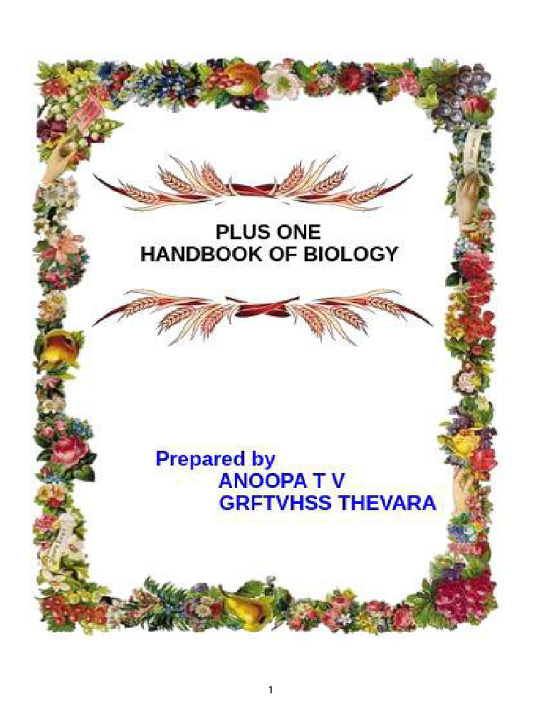+1 Biology Handbook | PDF