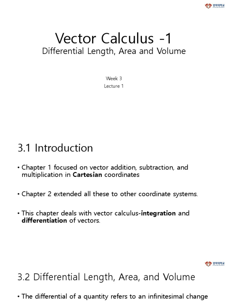 ElectroMagnetics Chapter3.1 Vector Calculus-1 | PDF | Coordinate System | Euclidean Vector