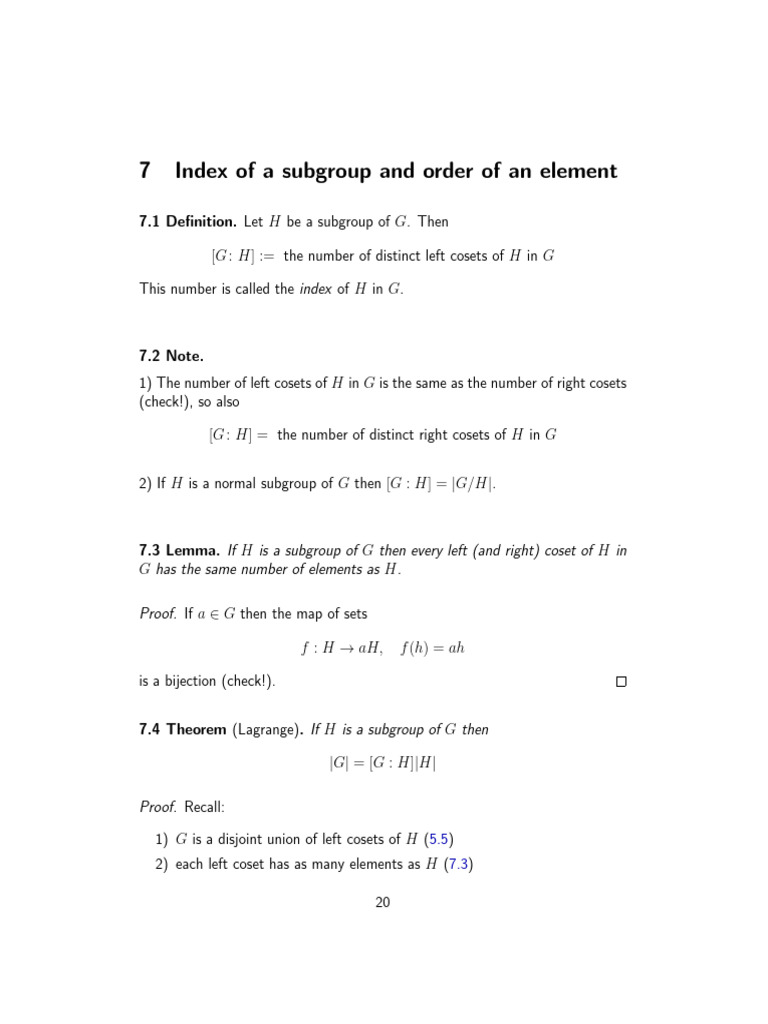 Algebra Cosets | PDF