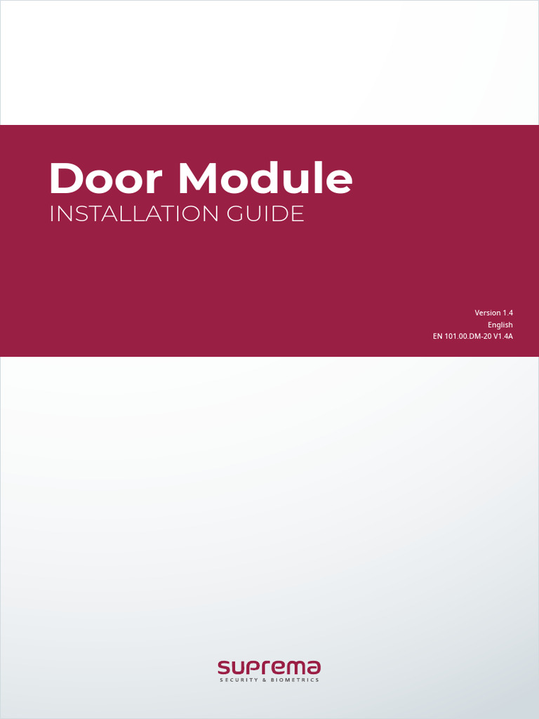 Door Module - IG - 1.4 - EN - 230613.0 | PDF