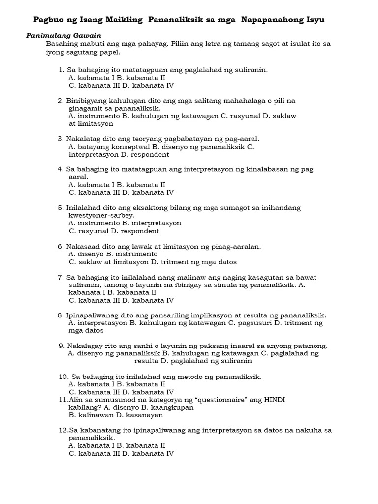 4th Quarter - Pagbasa at Pagsusuri - Modyul 5 | PDF | Career & Growth | Science & Mathematics