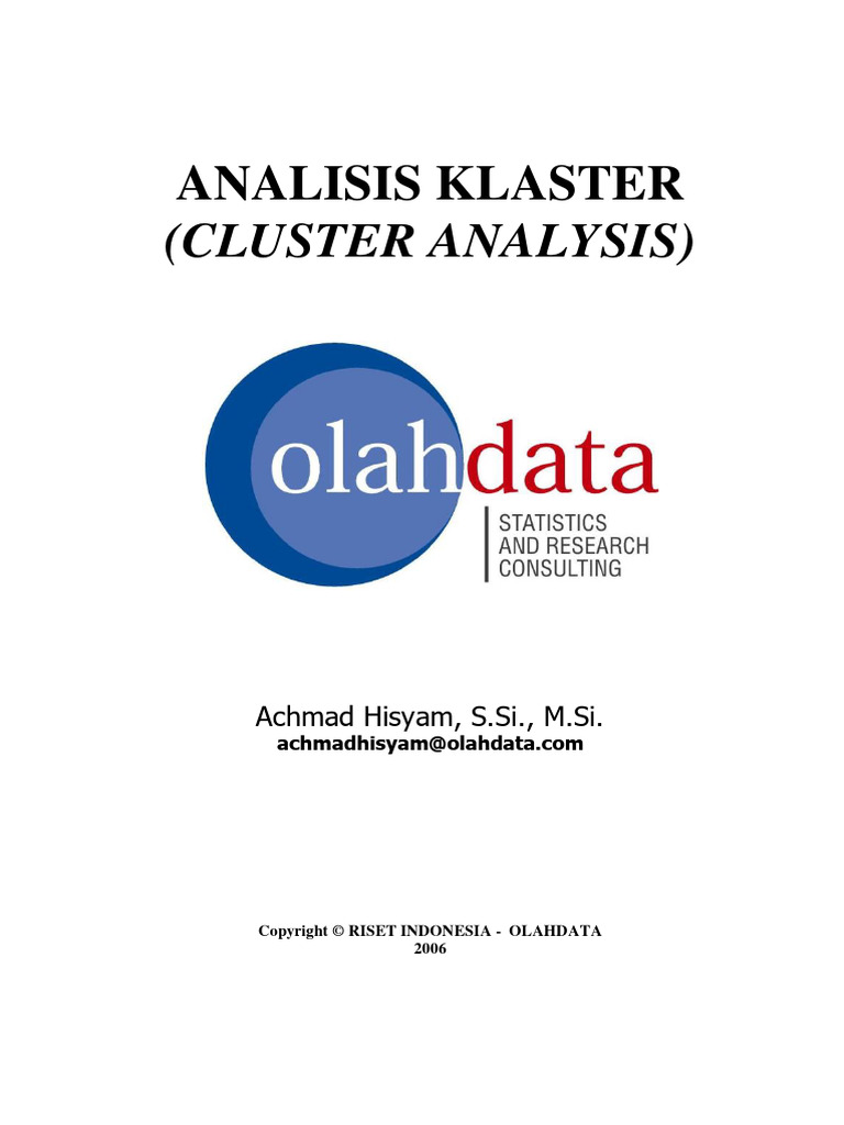 Analisis Klaster Cluster Analysis | PDF