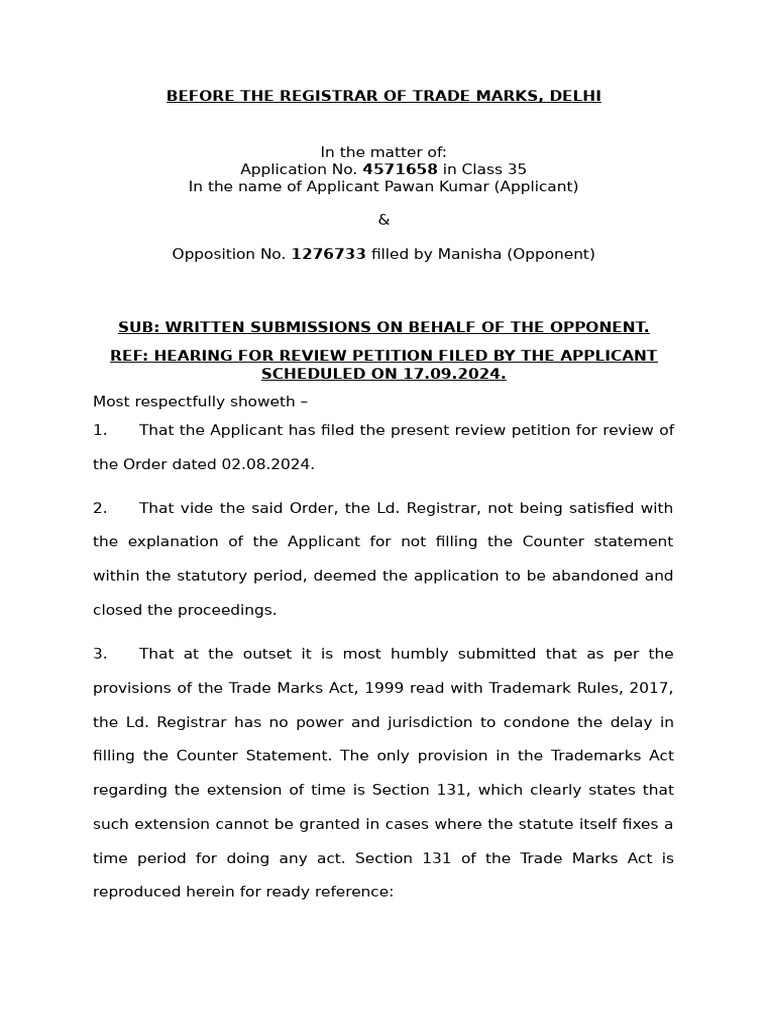 Written Submissions | PDF