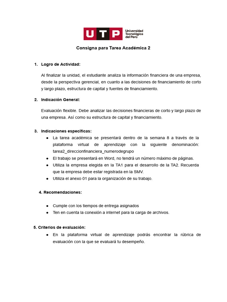 Ta2 - Indicaciones y Rúbrica - A99d - V5 | PDF | Evaluación | Crecimiento personal y profesional