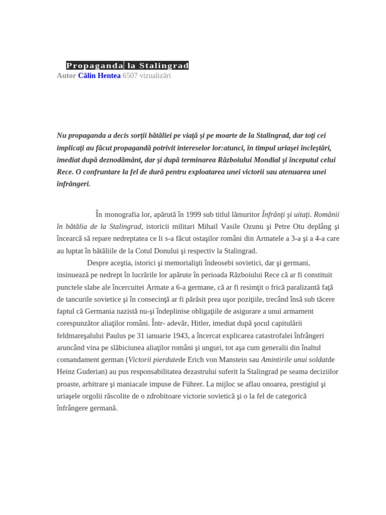 Propaganda La Stalingrad | PDF