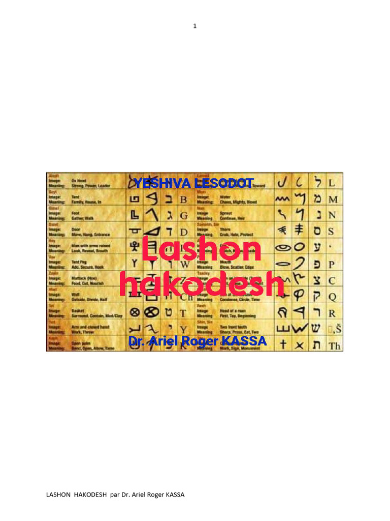 Lashon Hakodesh (Original) | PDF