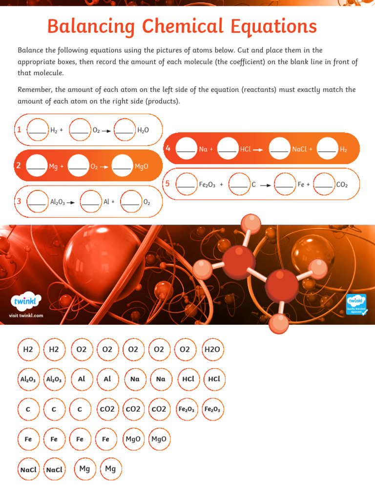Us S 120 Balancing Chemical Equations Activity - Ver - 3 | PDF
