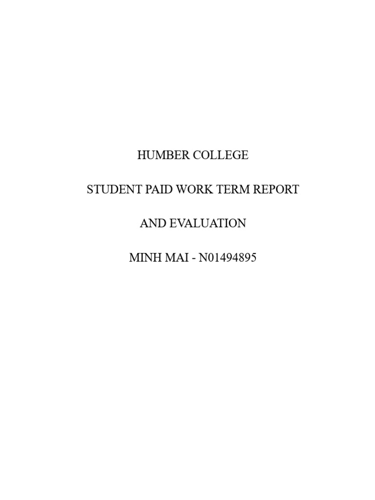 Humber College - Intern Report | PDF