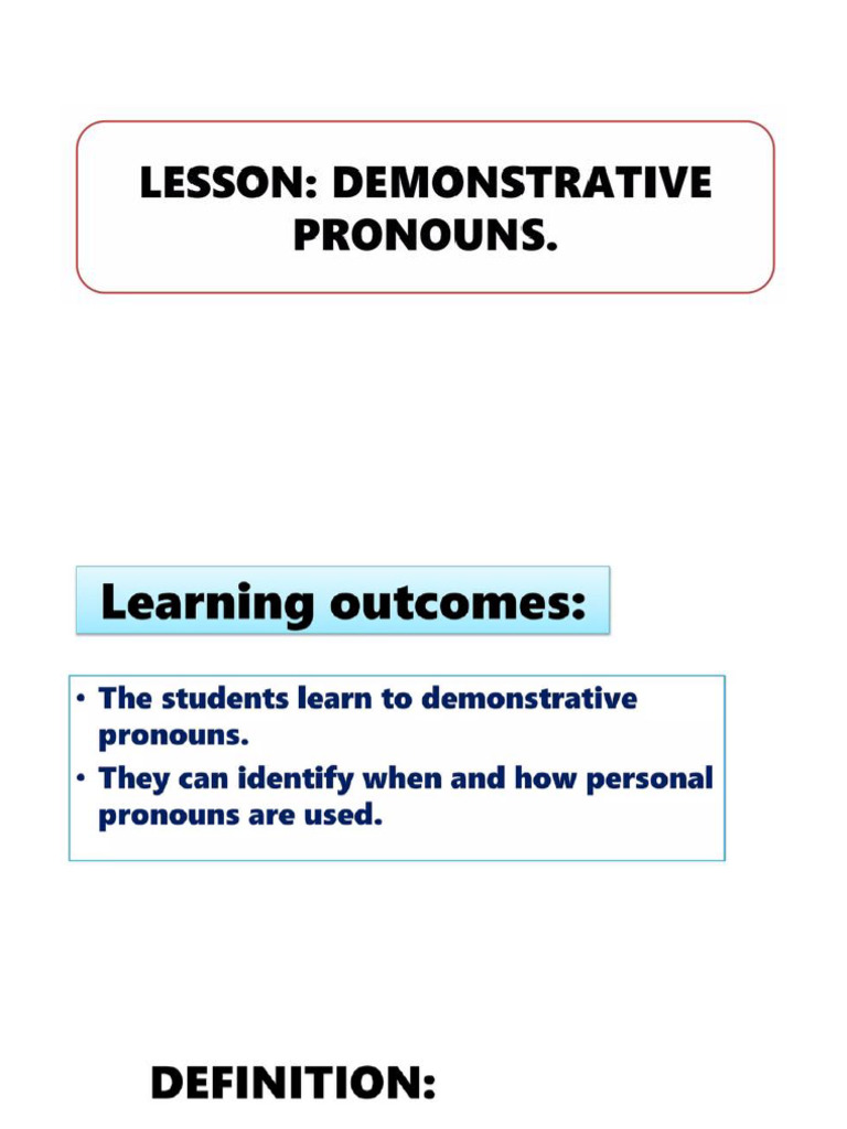 Demonstrative Pronoun Grade 2 | PDF