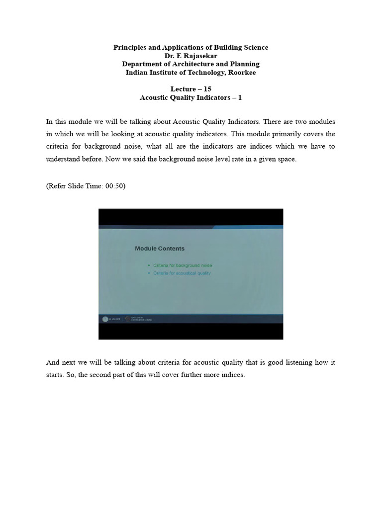 Acoustic Quality Indicators - 1 | PDF